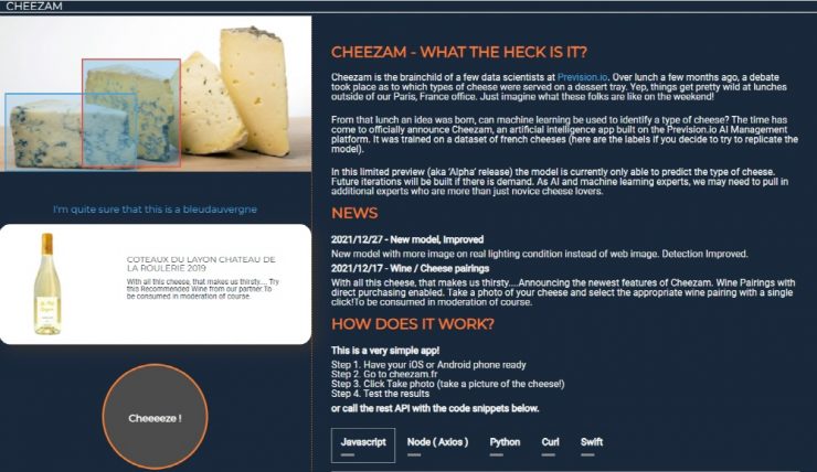 치즈를 AI가 자동 판별해 추천 와인 알려준다? - 테크레시피